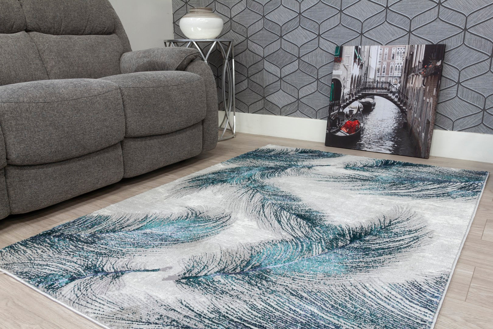 Boutique Rug Range - Plumes - Blue & Green – SuperRugStore