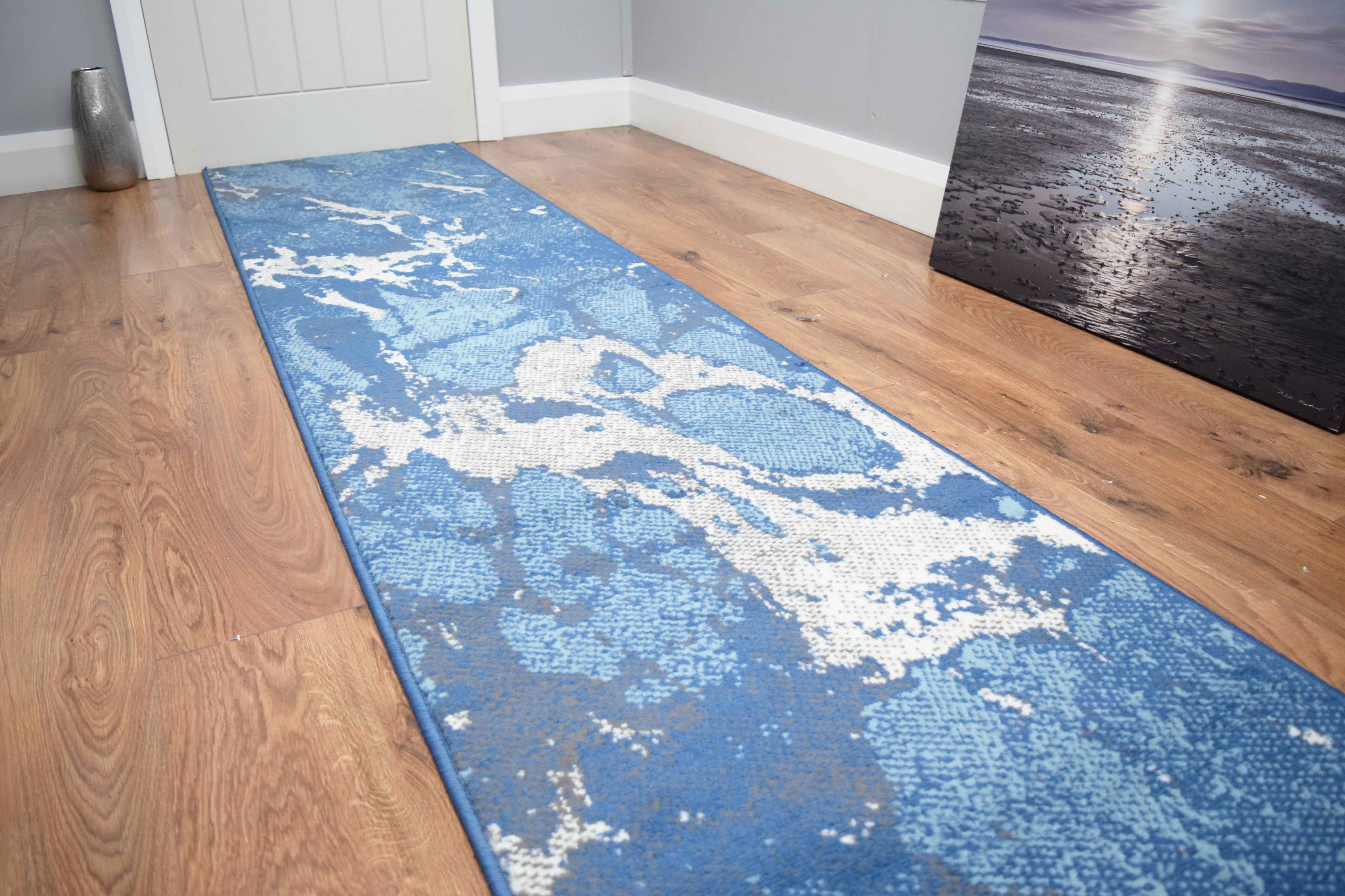 Made To Measure Luna Marble - Blue – SuperRugStore