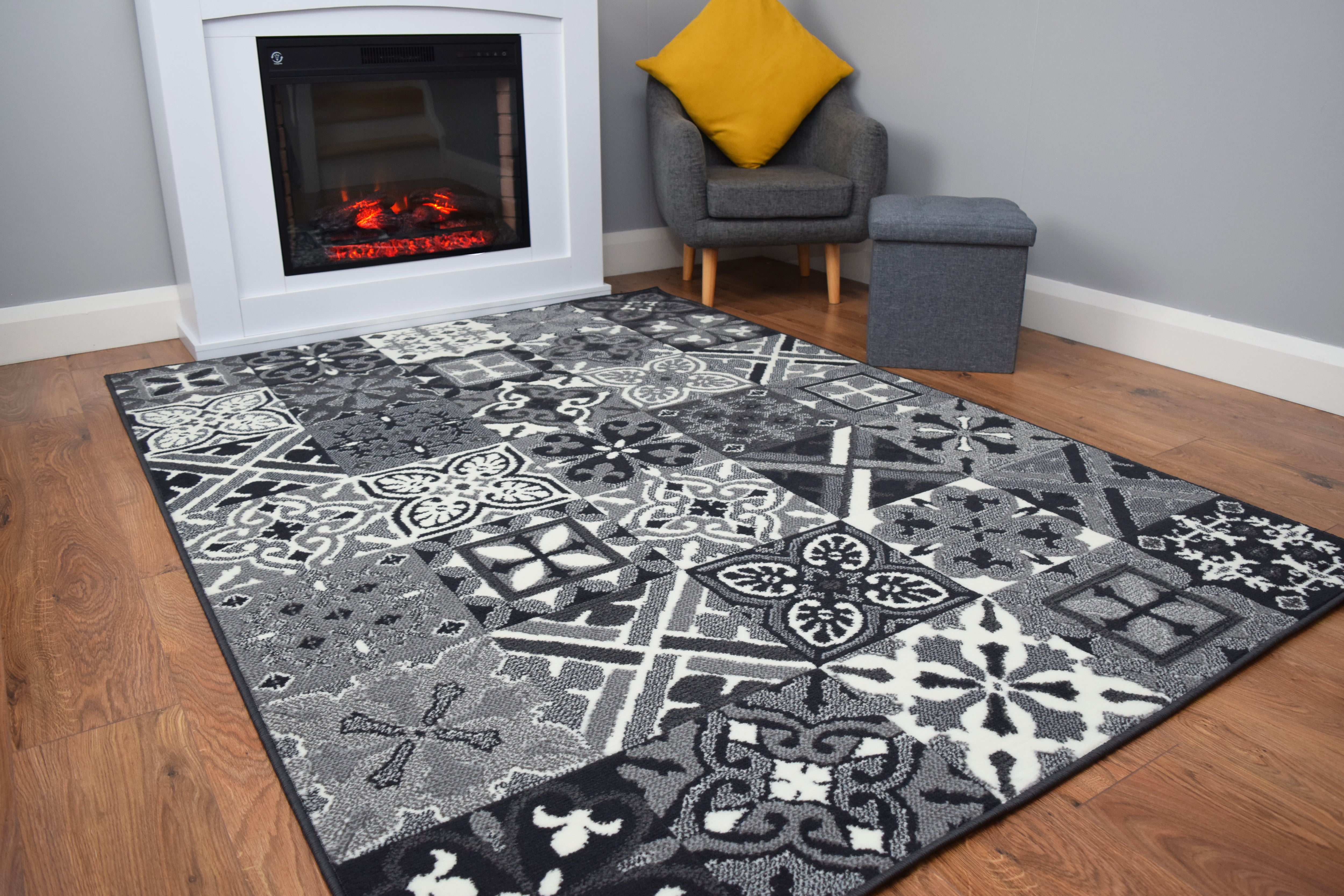 Luna Range - Cuban Tiles - Grey – SuperRugStore