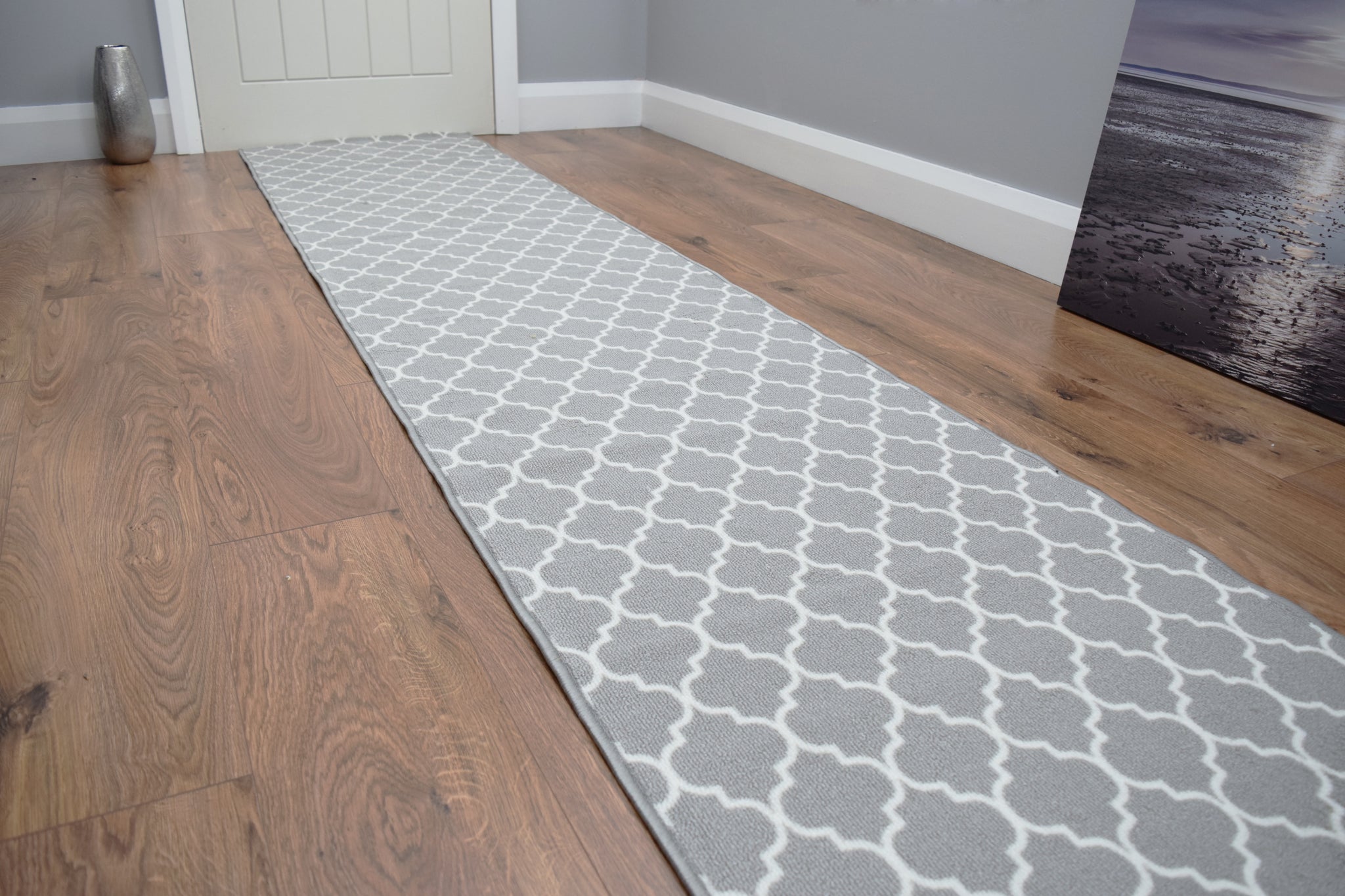 Riviera Trellis Mat & Runner - Grey – SuperRugStore