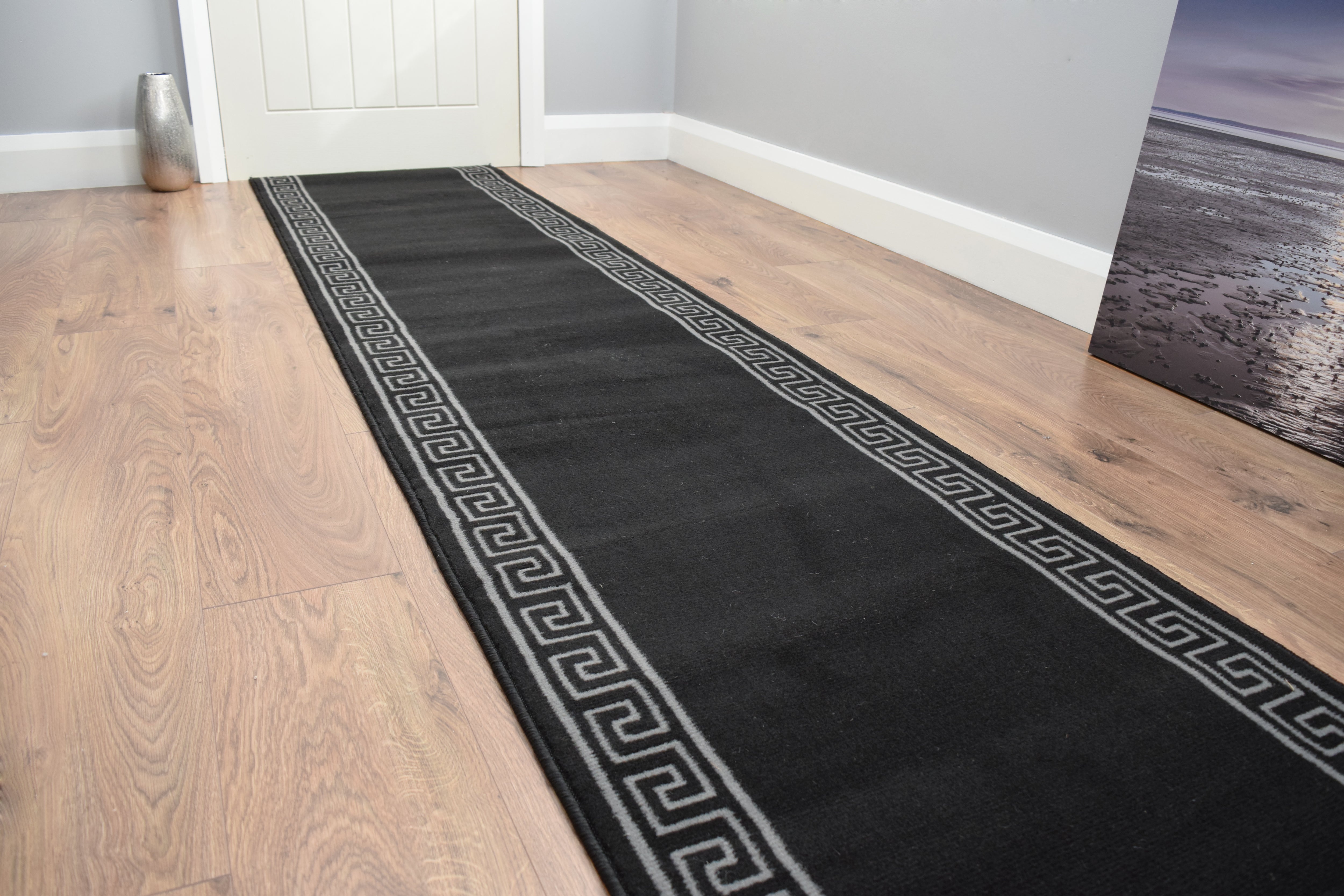 Made To Measure Luna Greek Key - Black – SuperRugStore