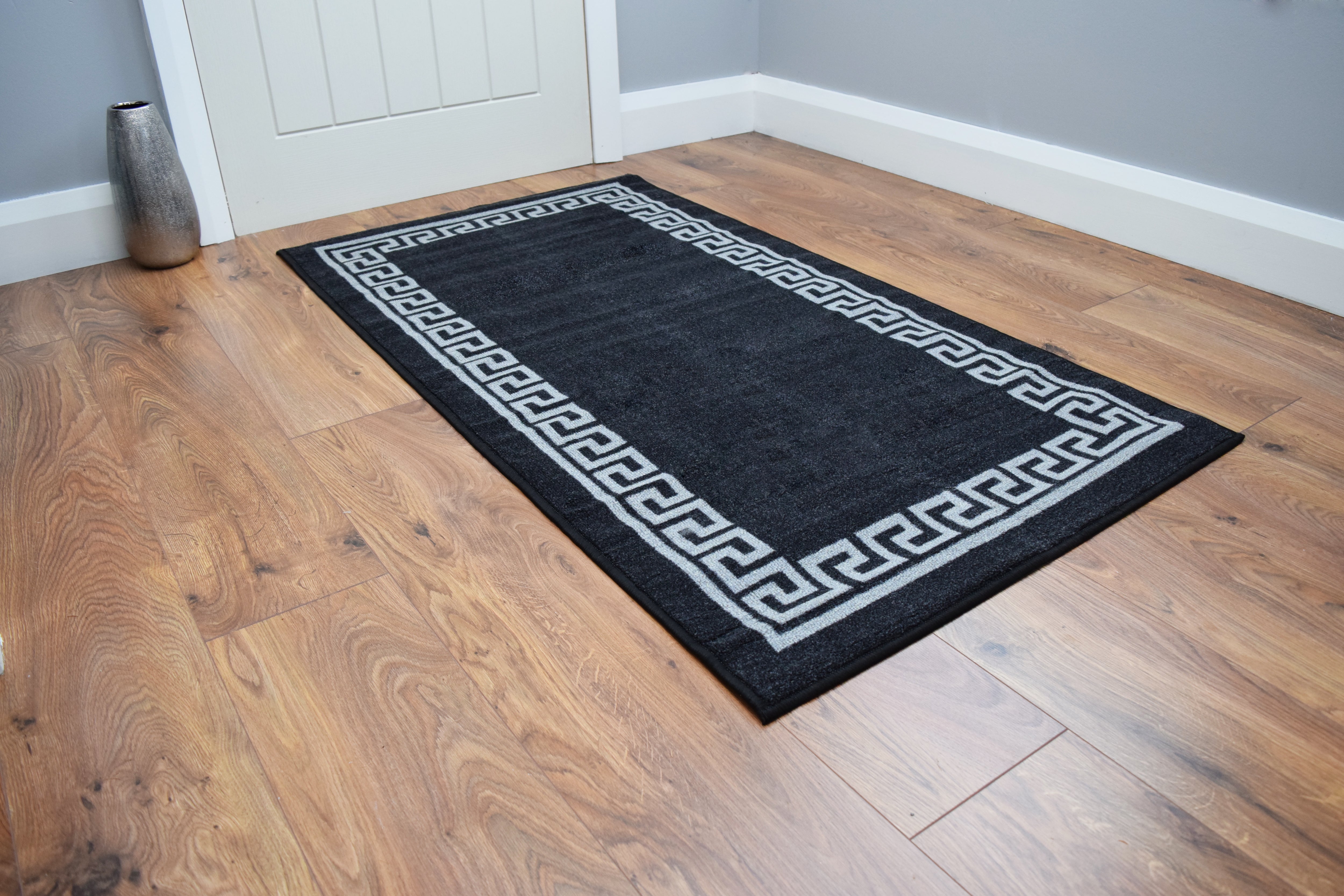 Riviera Greek Key Mat & Runner - Black – SuperRugStore