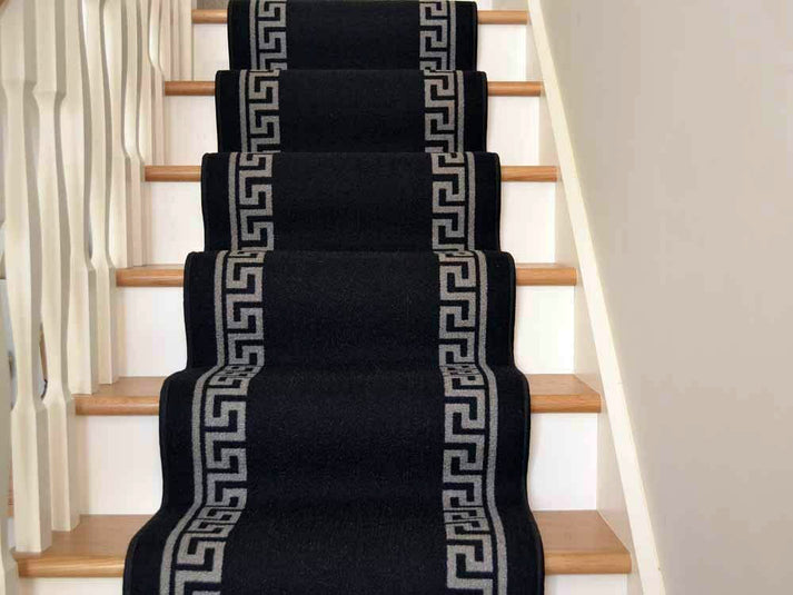 Made To Measure Riviera Greek Key Wide - Black – SuperRugStore